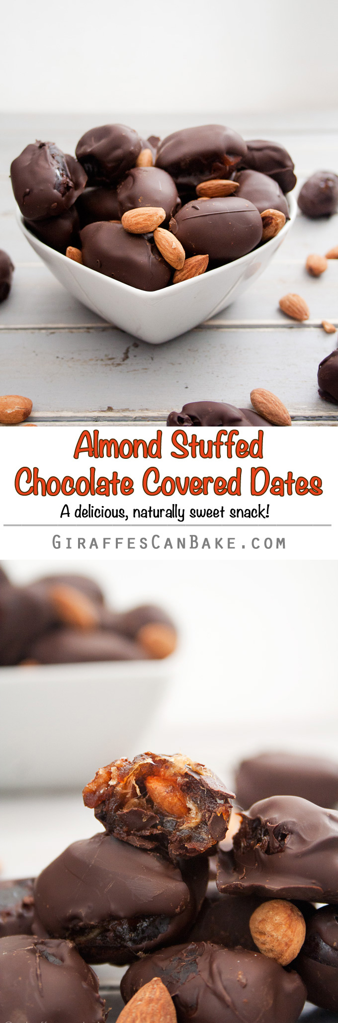 Almond Stuffed Chocolate Covered Dates